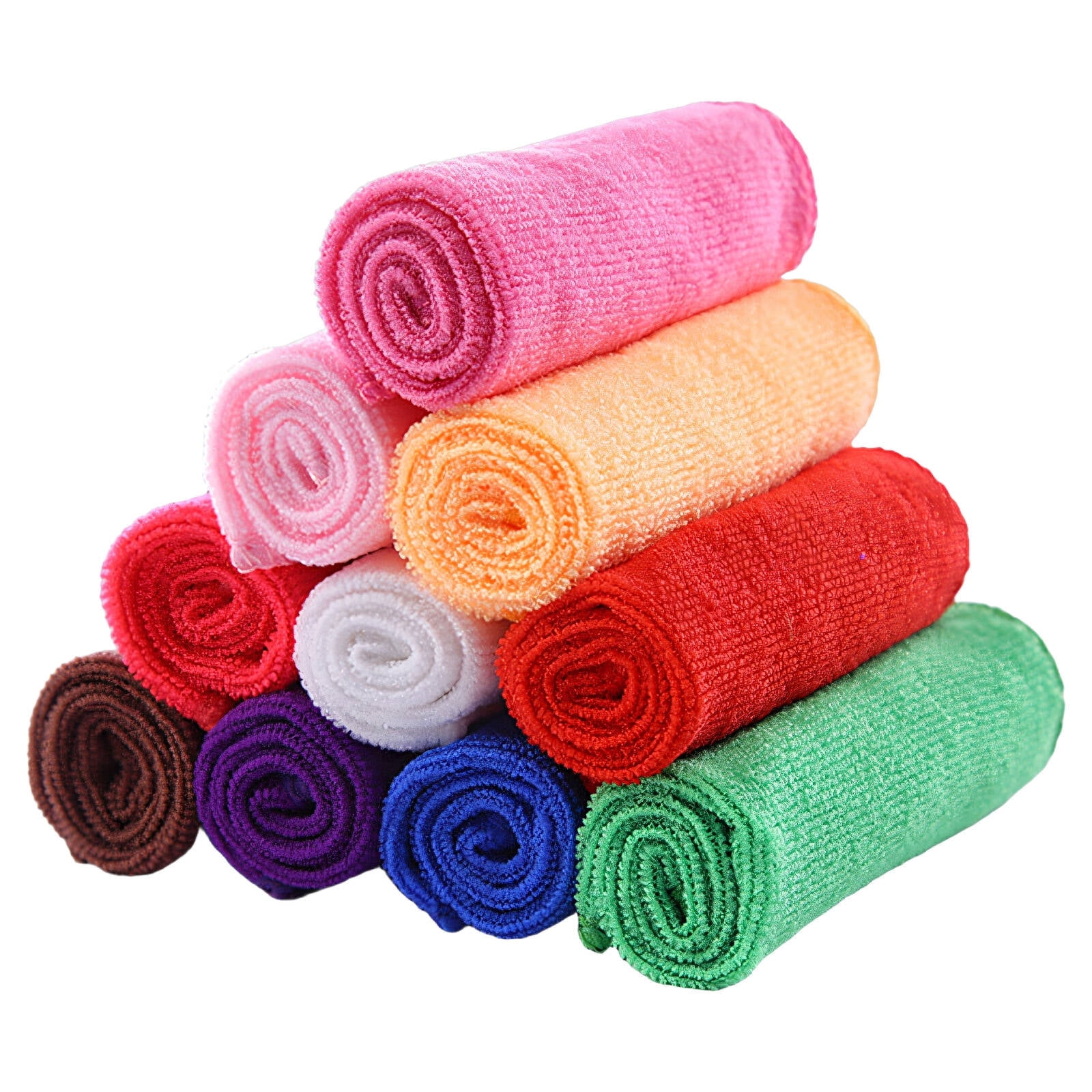 AUQCO 10Pcs Microfiber Face Towels, 25cm x 25cm, Absorbent and Quick ...
