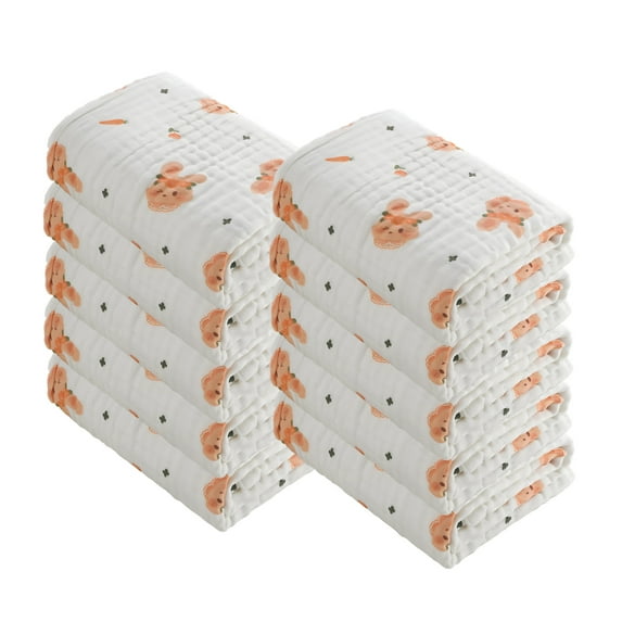 AUQ 10Pcs Wash Cloth,Smooth Absorbent Yarn Layer Face Cloths for ...