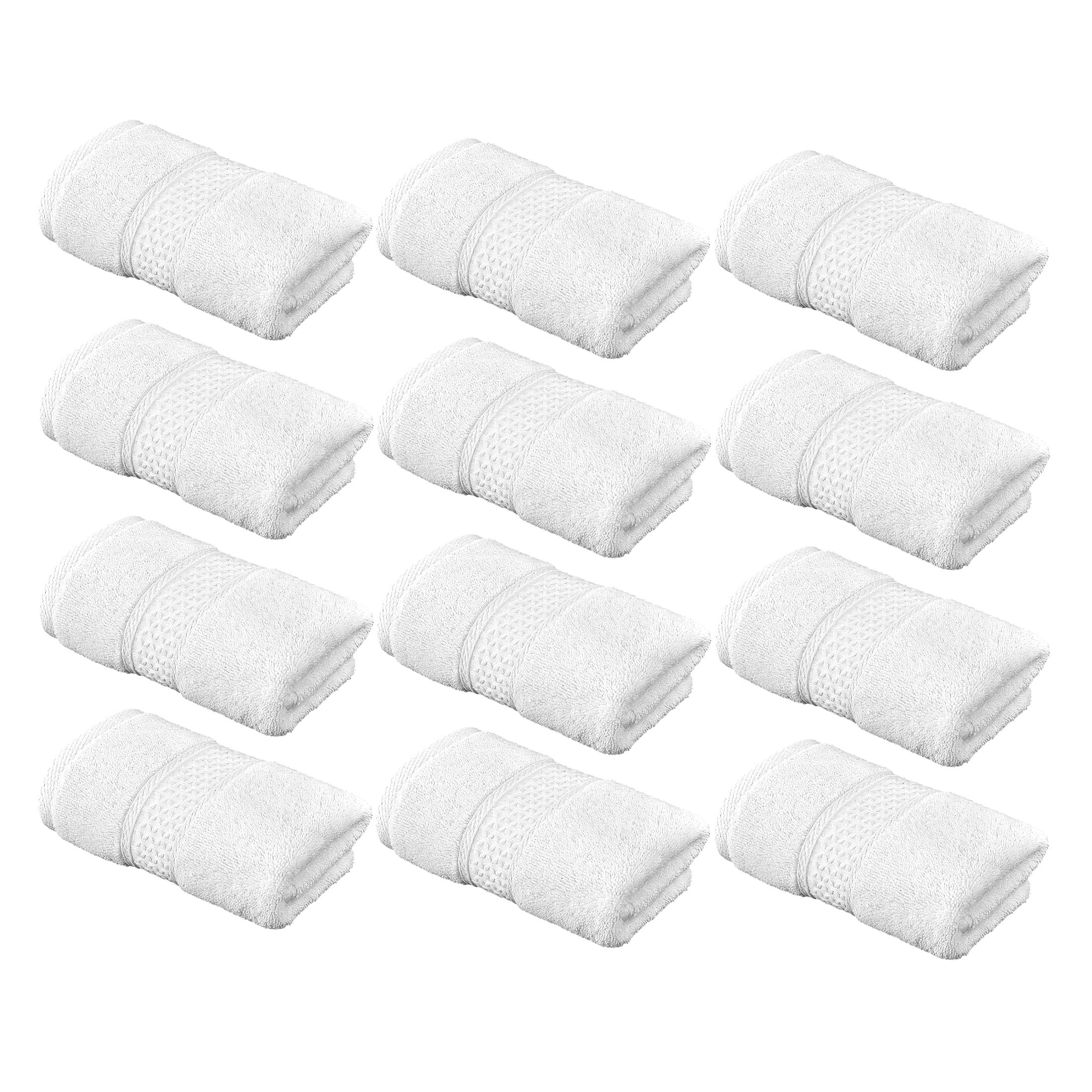 AUQ 12Pcs Wash Cloth,Long Staple Cotton Weave Wash Rags,Dense Neat Loop ...