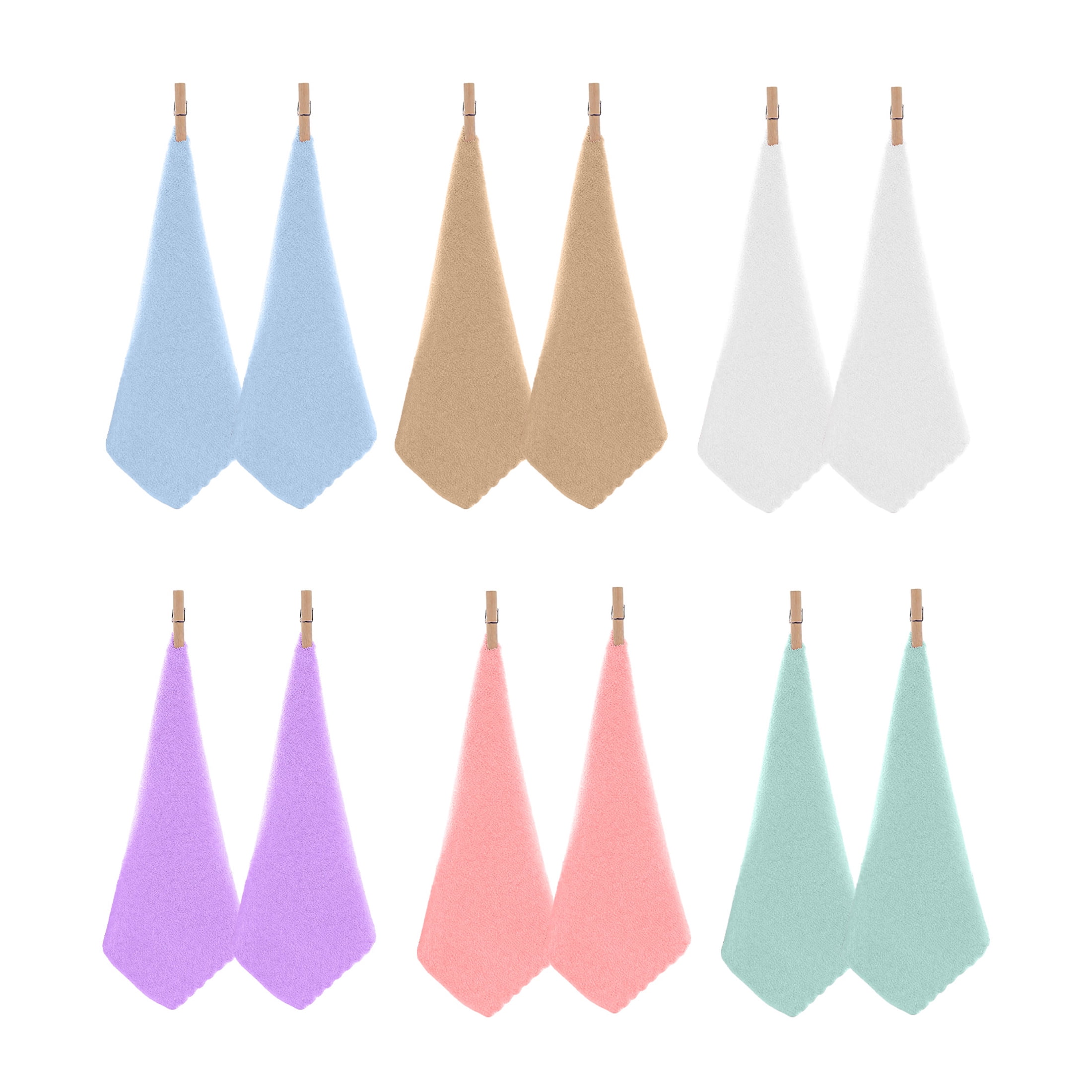 AUQ 12Pcs Wash Cloth,Ultra Absorbent Quick Drying Wash Rags,Dense Even ...