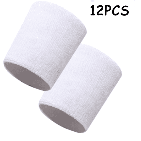 AUQ 12Pcs Wrist Bands Polyester Fiber Sweat Band High Elasticity ...