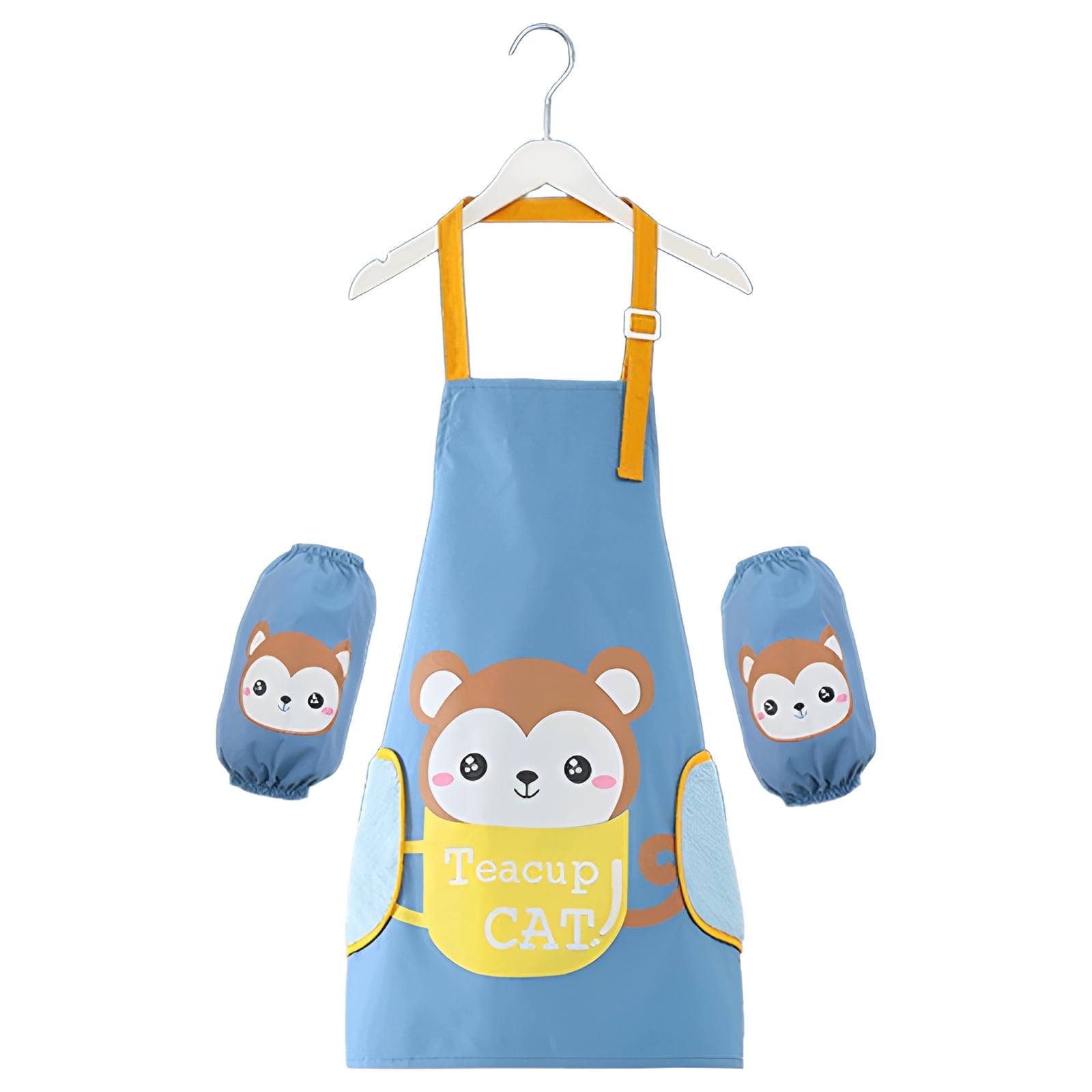 AUQCO Kids Apron,Polyester Kids Aprons for Girls,Kids Garden Apron,Blue ...