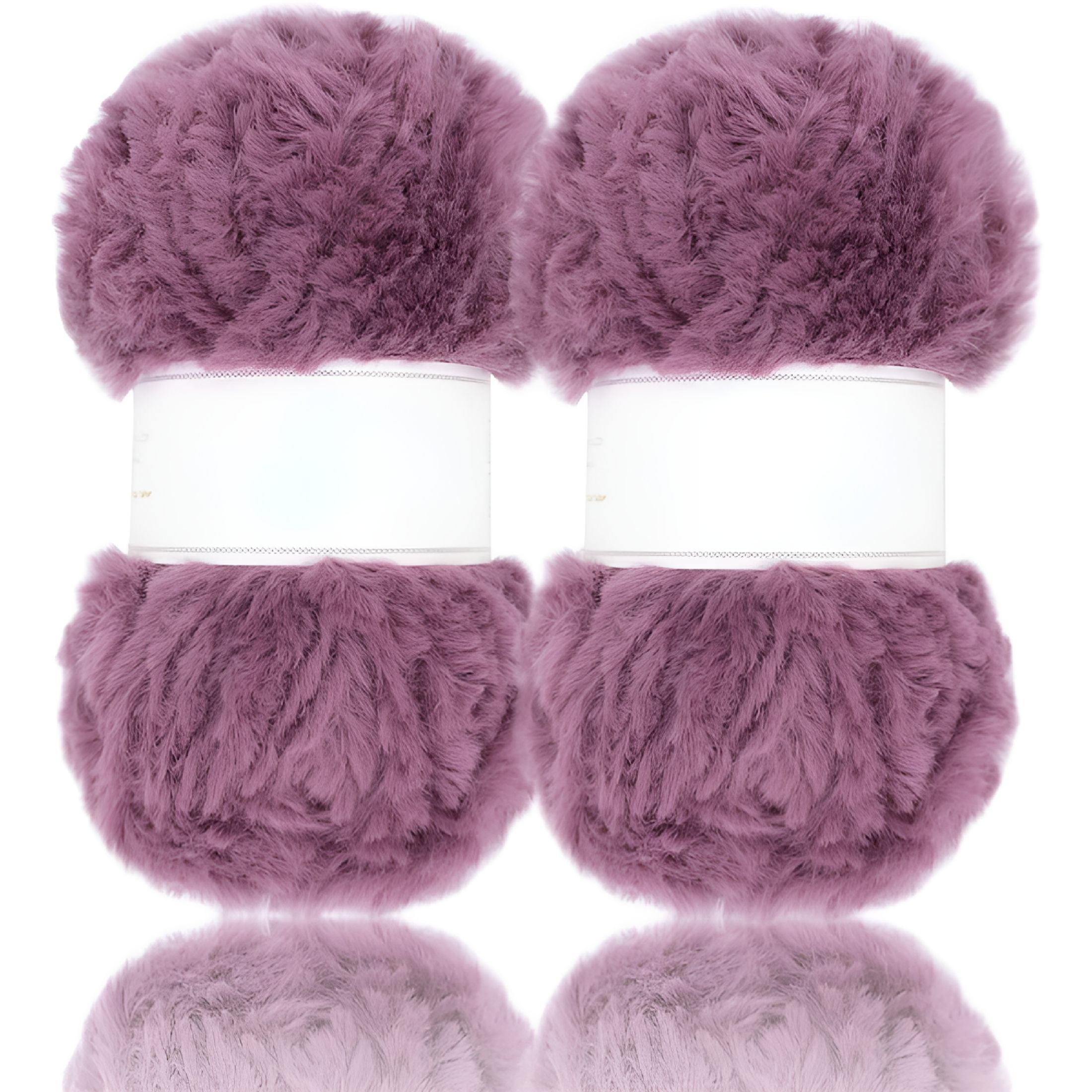 AUQ 2026 New 2 Skeins /6 Skeins Super Soft Fur Yarn Chunky Fluffy Faux ...