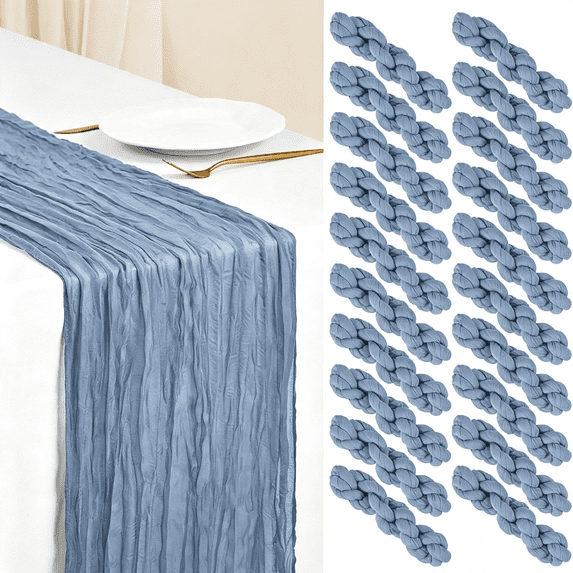 AUQ 20 Pack Dusty Blue Cheesecloth Table Runner, 17 X 108 Inches | Boho ...