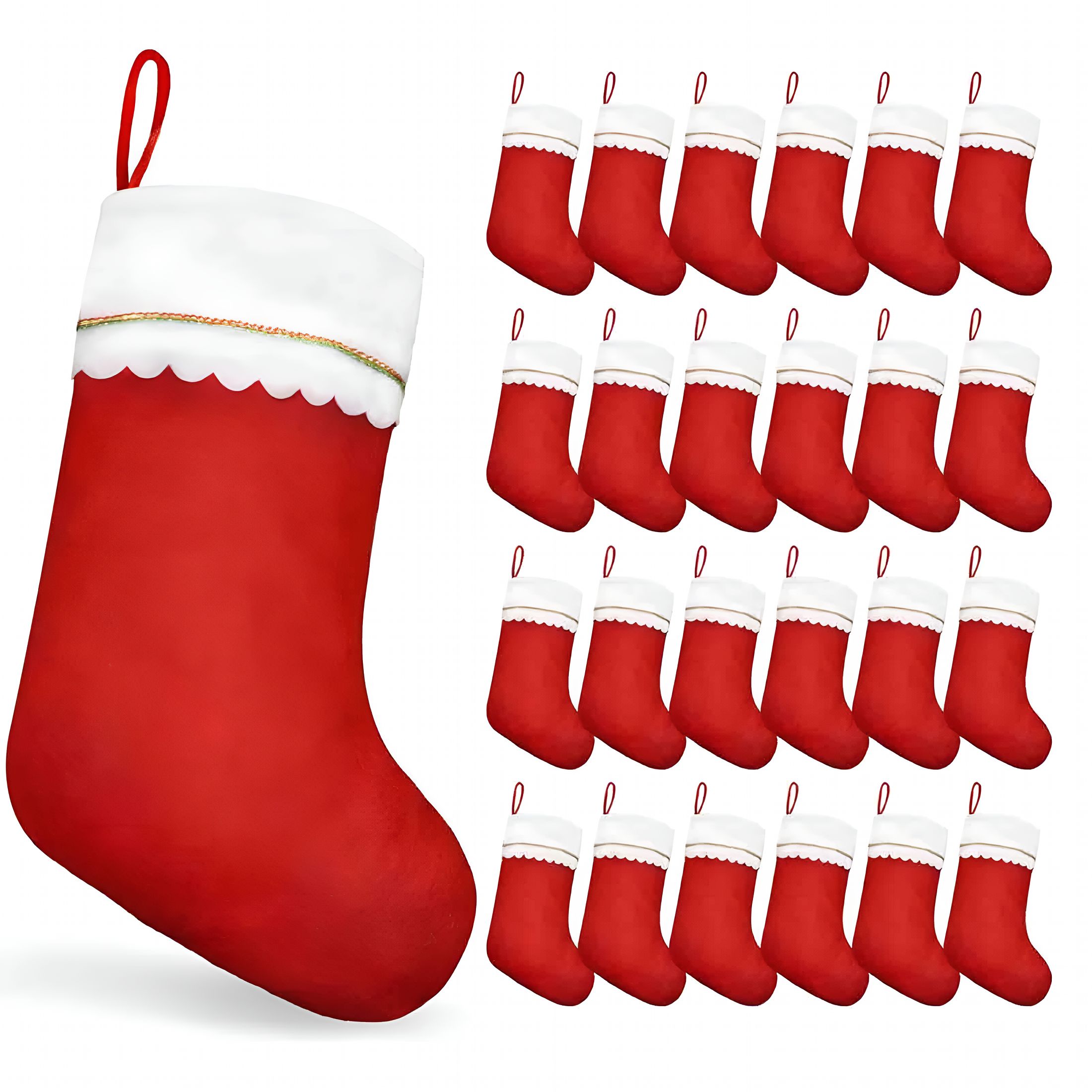 AUQ 2026 New 24 Pack Christmas Stockings Bulk Large 19 Inches ...
