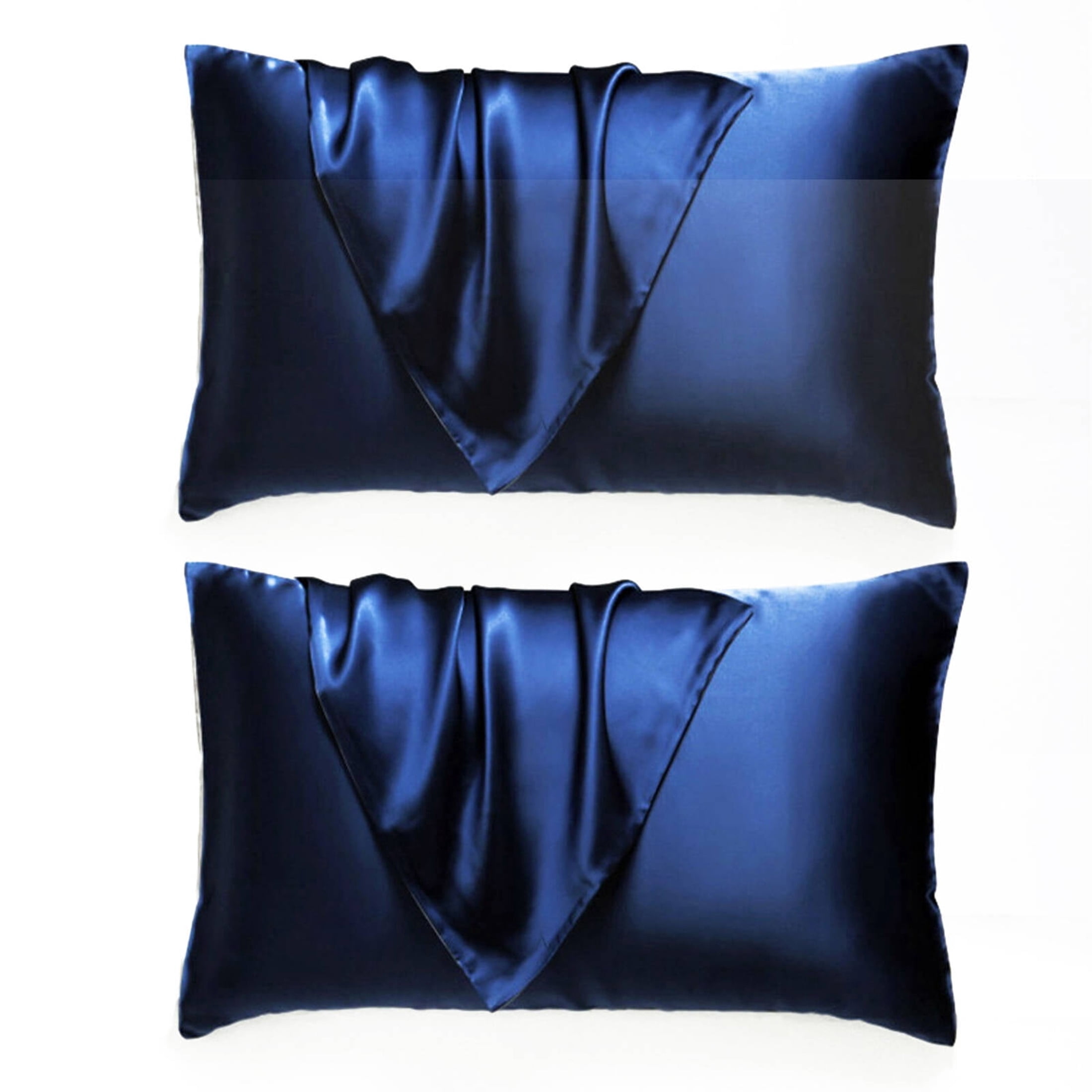 AUQ 2026 New 2Pcs Silk Pillow Cases No Face Poking By Zipper Satin ...