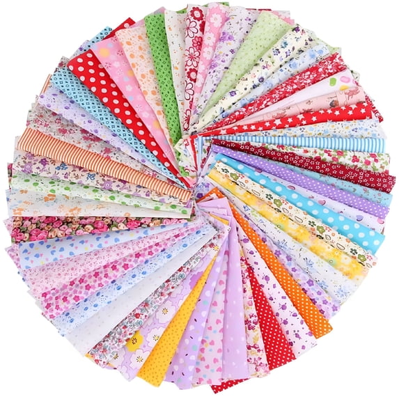 AUQ 2026 New 50 Pieces Cotton Fabric Packs Patchwork Fabrics 100% ...