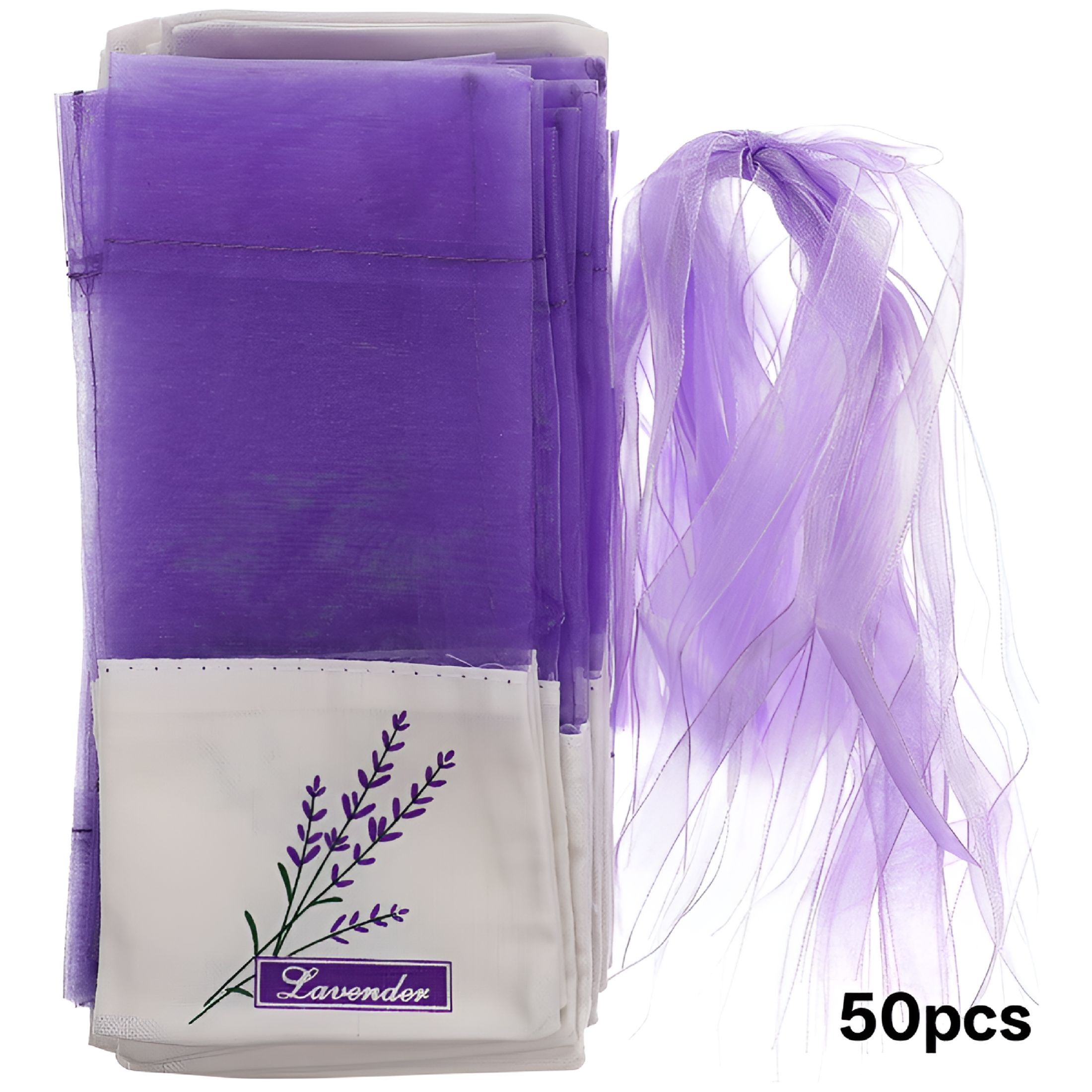 AUQ 2026 New 50Pcs Empty Lavender Bags Sachet Empty Bags Drawstring ...
