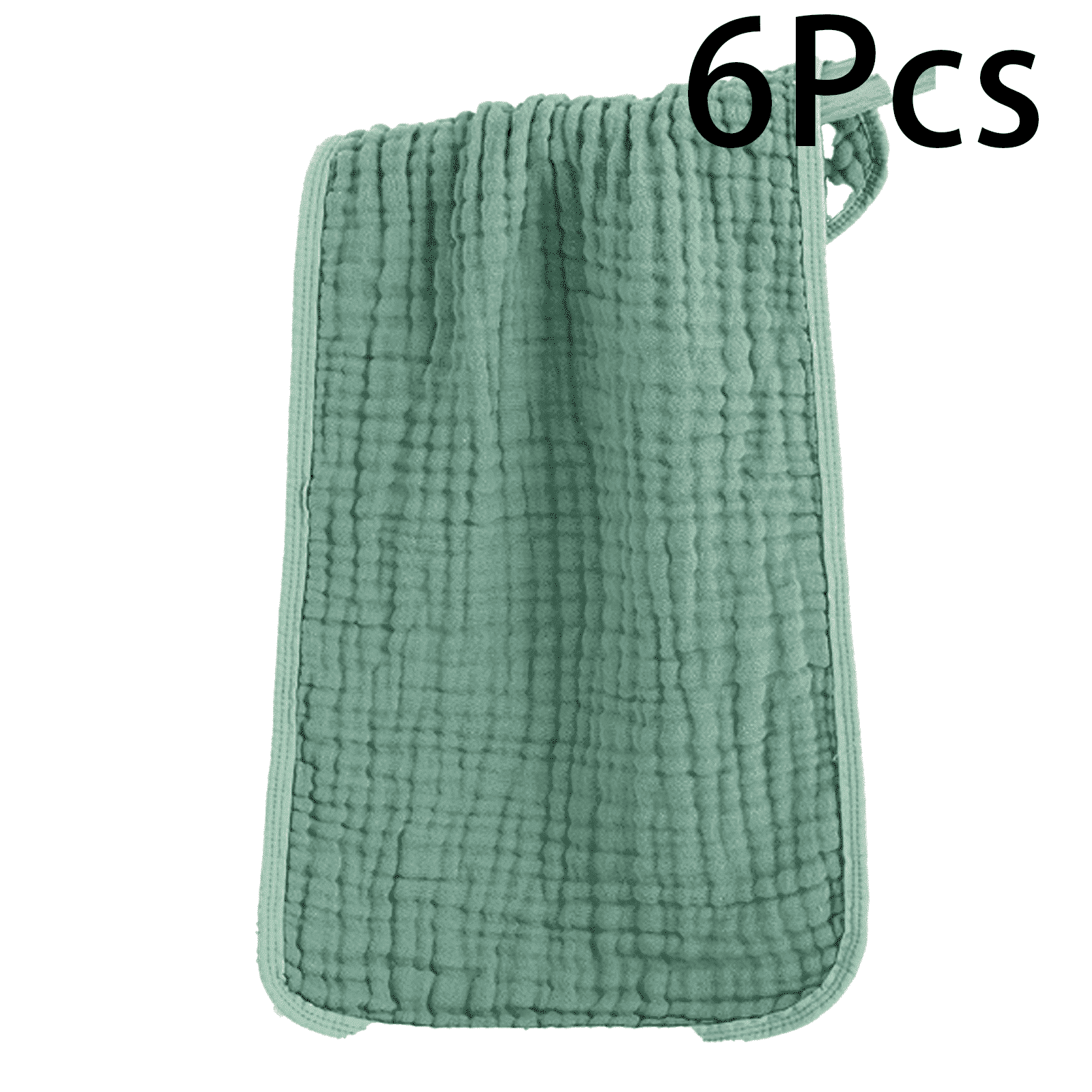 AUQ 2026 New 6Pcs Burp Cloths Solid Color Muslin Burp Cloths 6 Layers ...