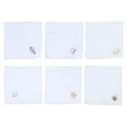 AUQ 2026 New 6Pcs Women Cotton Handkerchiefs Flower Embroidered ...