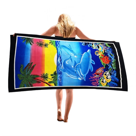 AUQ 2026 New Beach Towels 150D Fiber Large Beach Towel Fresh and Airy ...