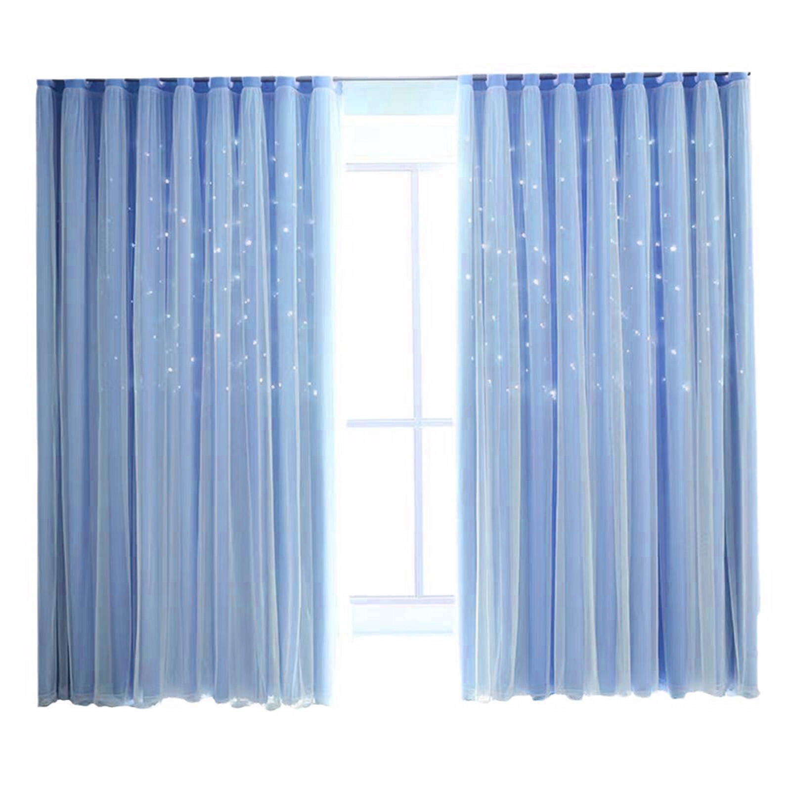 AUQ 2026 New Blackout Curtains Double Layer Polyester Fabric &Mesh Door ...