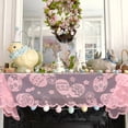 AUQ 2026 New Easter Table Runner Decorations,Pink Lace Table Runner ...