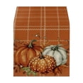 AUQ 2026 New Fall Theme Table Runner Pumpkin Maple Leaf Print Linen ...