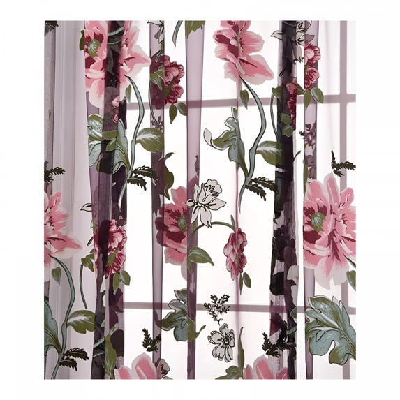 AUQ 2026 New Floral Sheer Curtains 79 Inch Length Flower Printed Semi ...