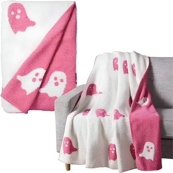 AUQ 2026 New Pink Ghost Flannel Throw,40" X 50", for Lounging ...