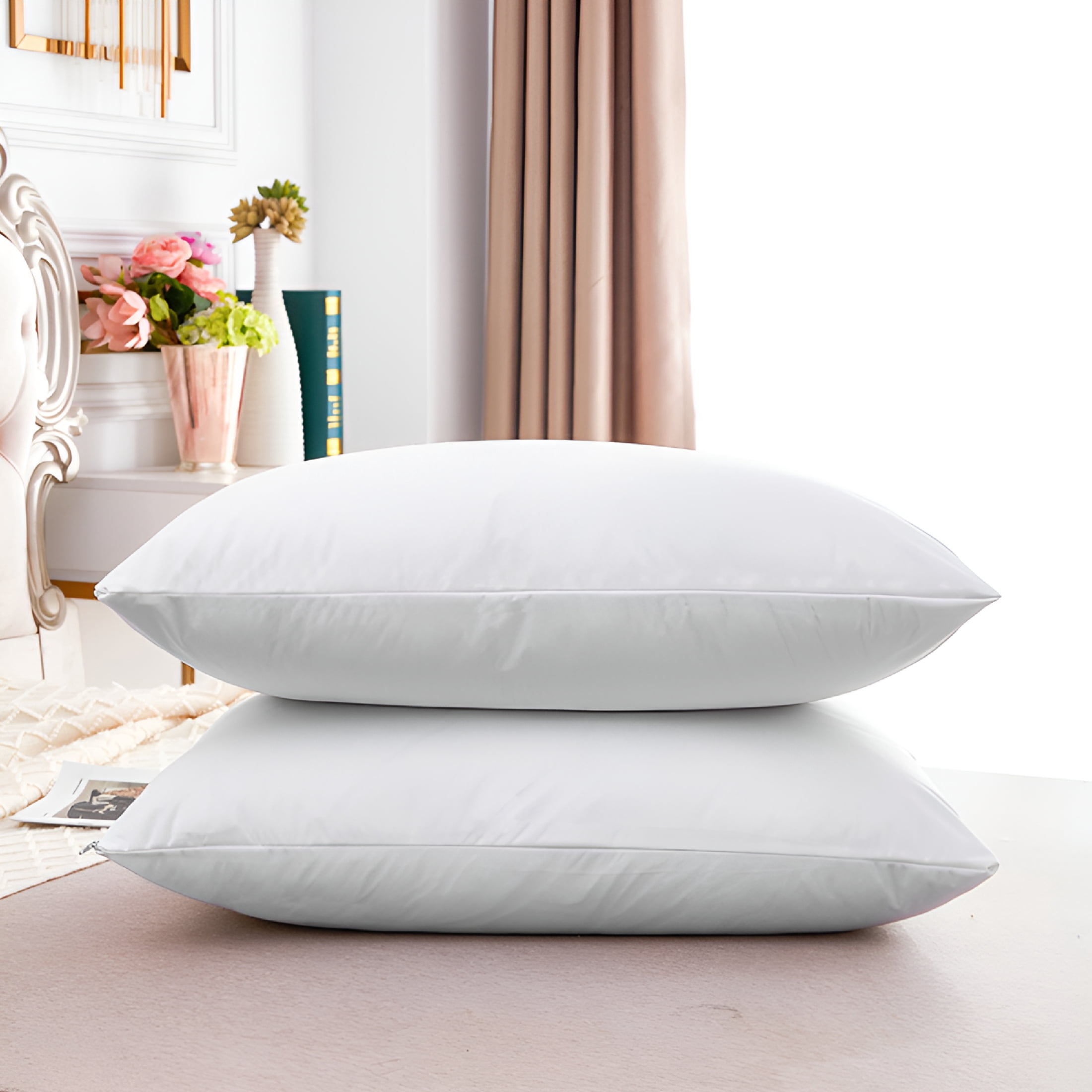 AUQ 2026 New Set of 2 Waterproof Pillow Protectors with Zipper Queen ...