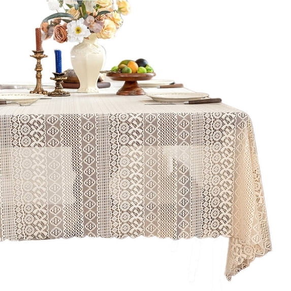 AUQ 2026 New Table Cloth Softly Embroidered Lace Table Cloth Rectangle ...