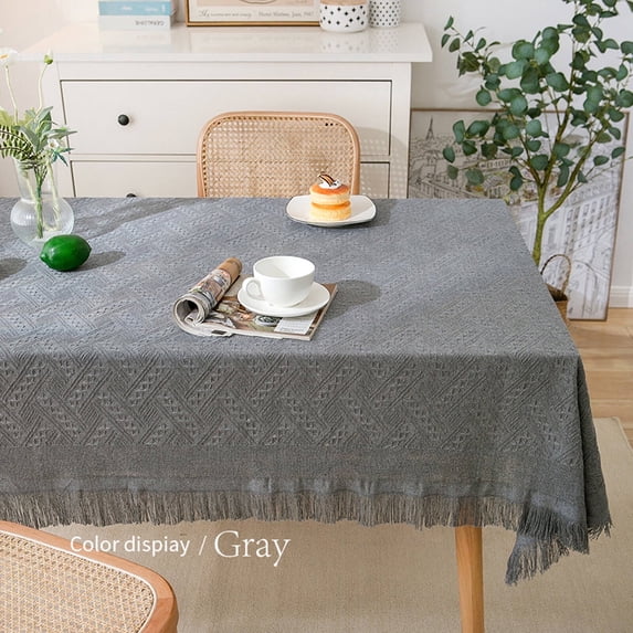 AUQ 2026 New Table Cloth Waffle Weave Texture Table Covers Handcrafted ...
