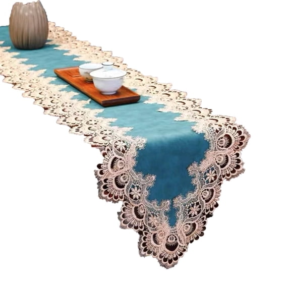 AUQ 2026 New Table Runner Elegant Design with Lace Trim Table Cloth ...