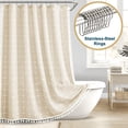 AUQ 2026 New Tassel Shower Curtain Set with Hooks – 330 Gsm Heavy-Duty ...