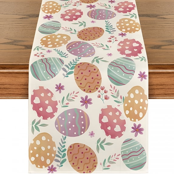 AUQ 2026 New Watercolour Easter Eggs Table Runner,Seasonal Spring ...