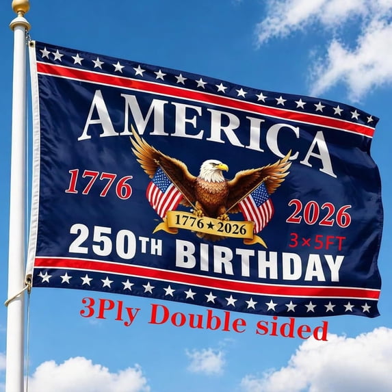 AUQ 250Th Anniversary American Flag - Double Sided 3-Ply Flag for ...