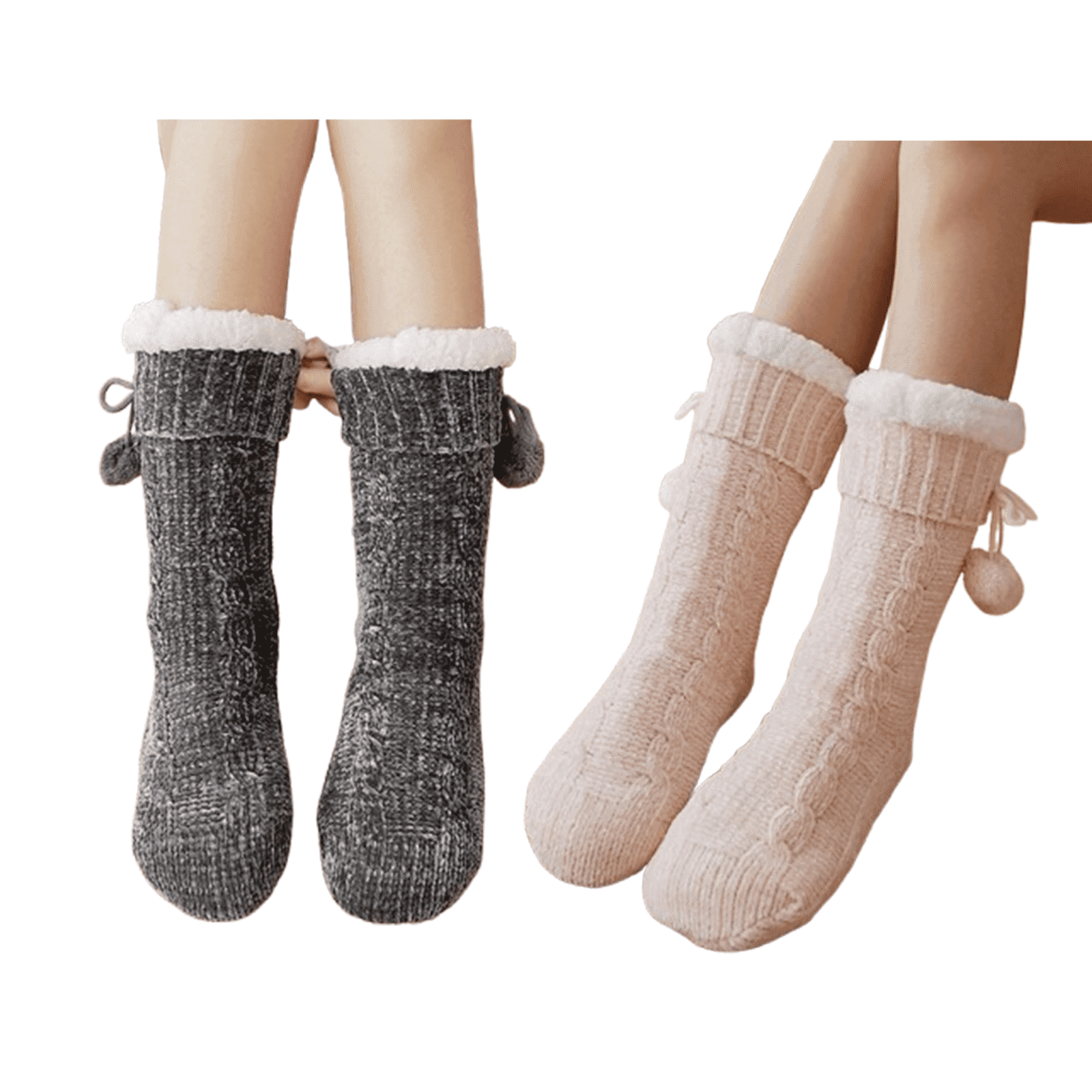 AUQ 2Pairs Socks Before Bed Fuzzy Socks,Warm&Cozy Perfect Home ...