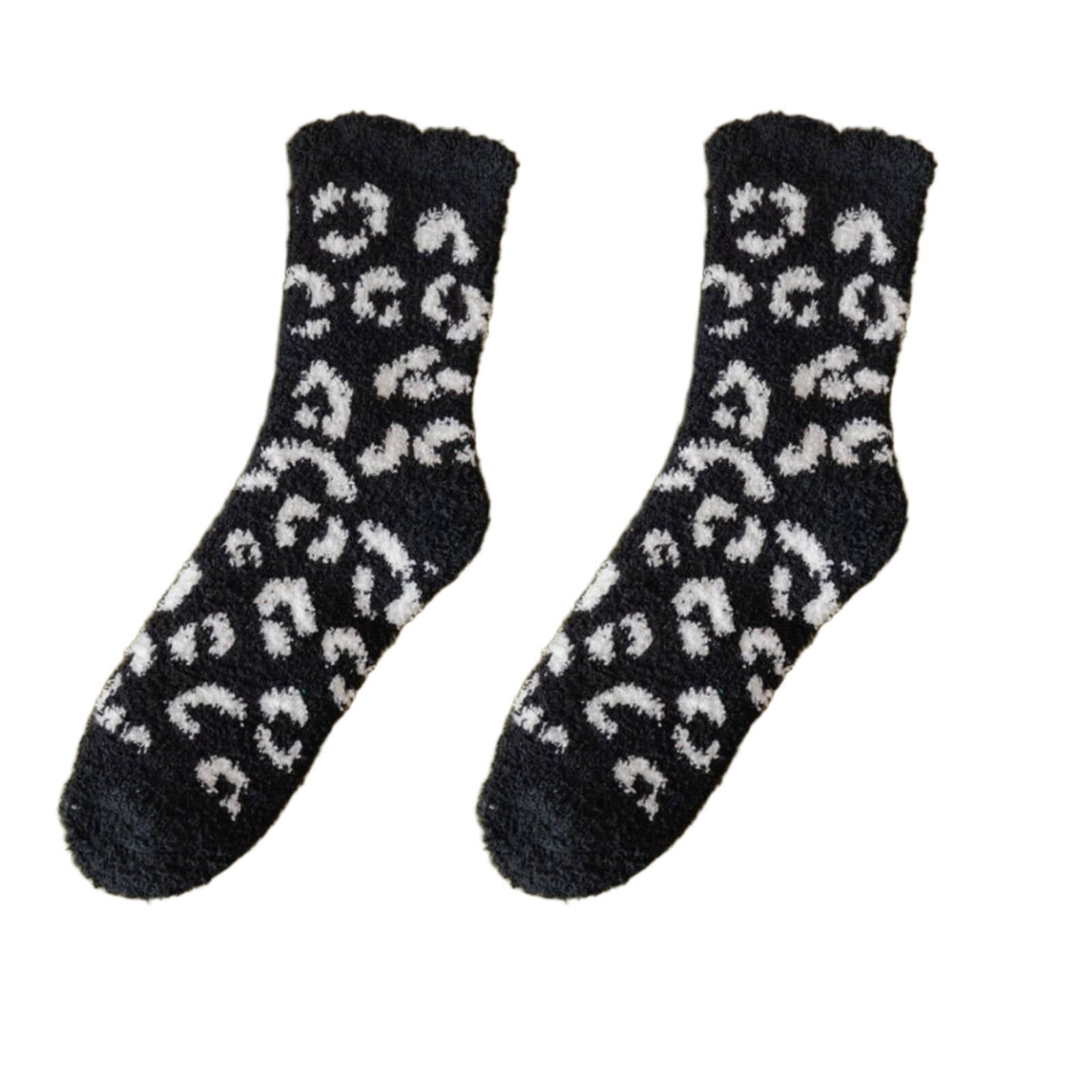 AUQ 2Pairs Socks Soft Cozy Fuzzy Socks,Comfortable Long Socks for Warm ...
