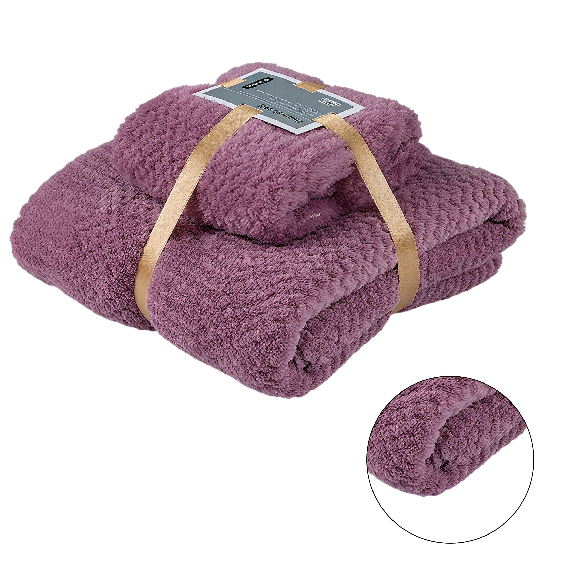 AUQ 2Pcs Bath Towel Sets,Thick Loop Formation Design Quick Dry Towel ...