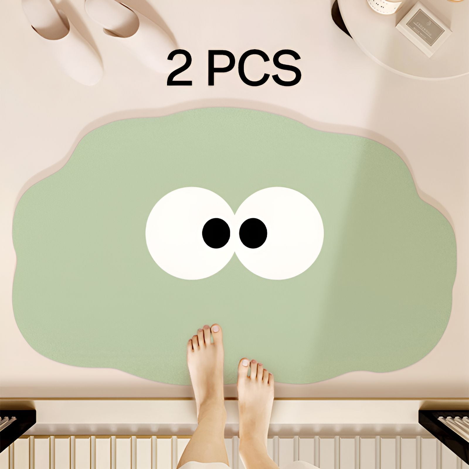 AUQ 2Pcs Bathroom Rugs,Accelerated Hydration Absorption 2 Piece ...