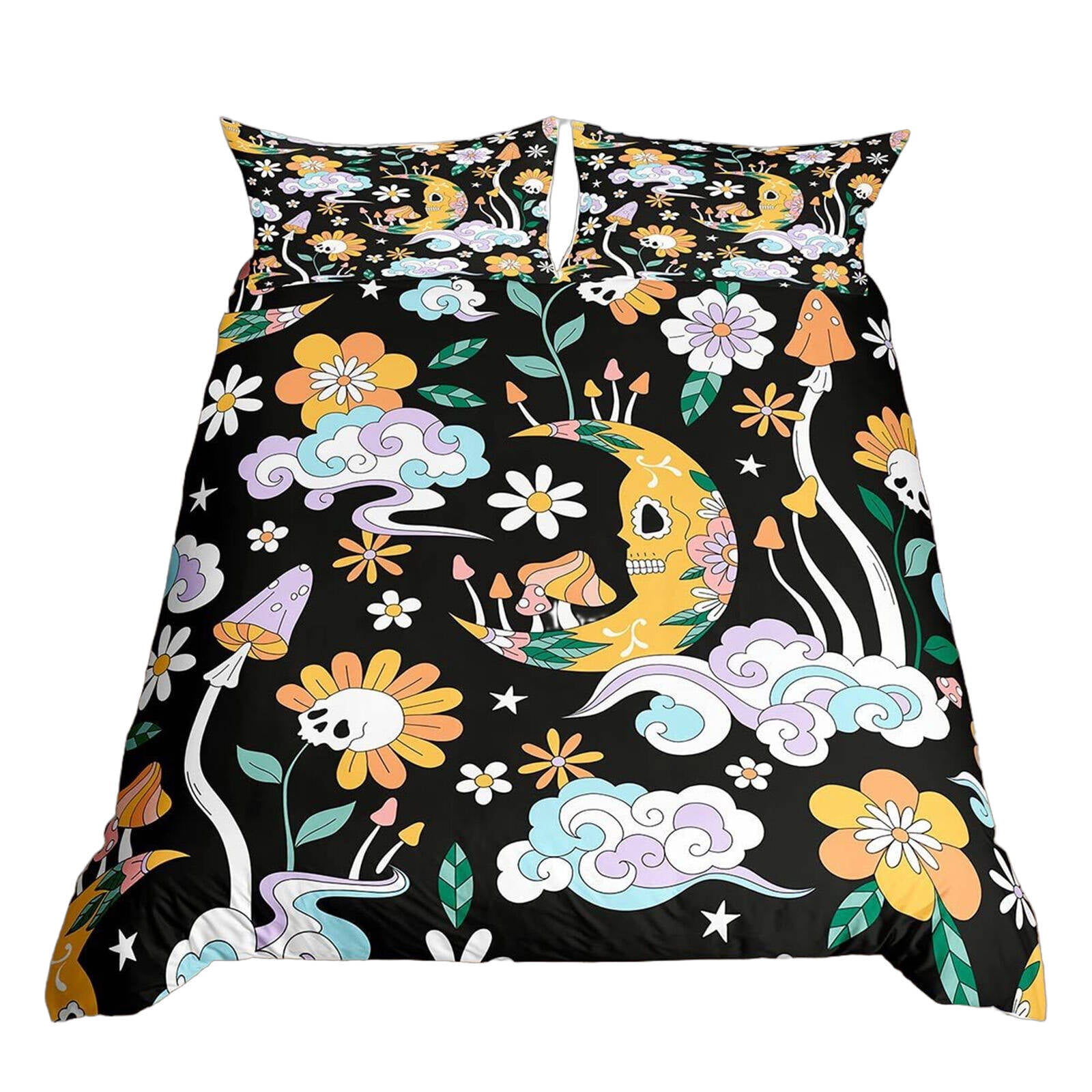 AUQ 2Pcs Bed Sheets Hippie Inspired Sheet Set Retro Flower Pattern ...