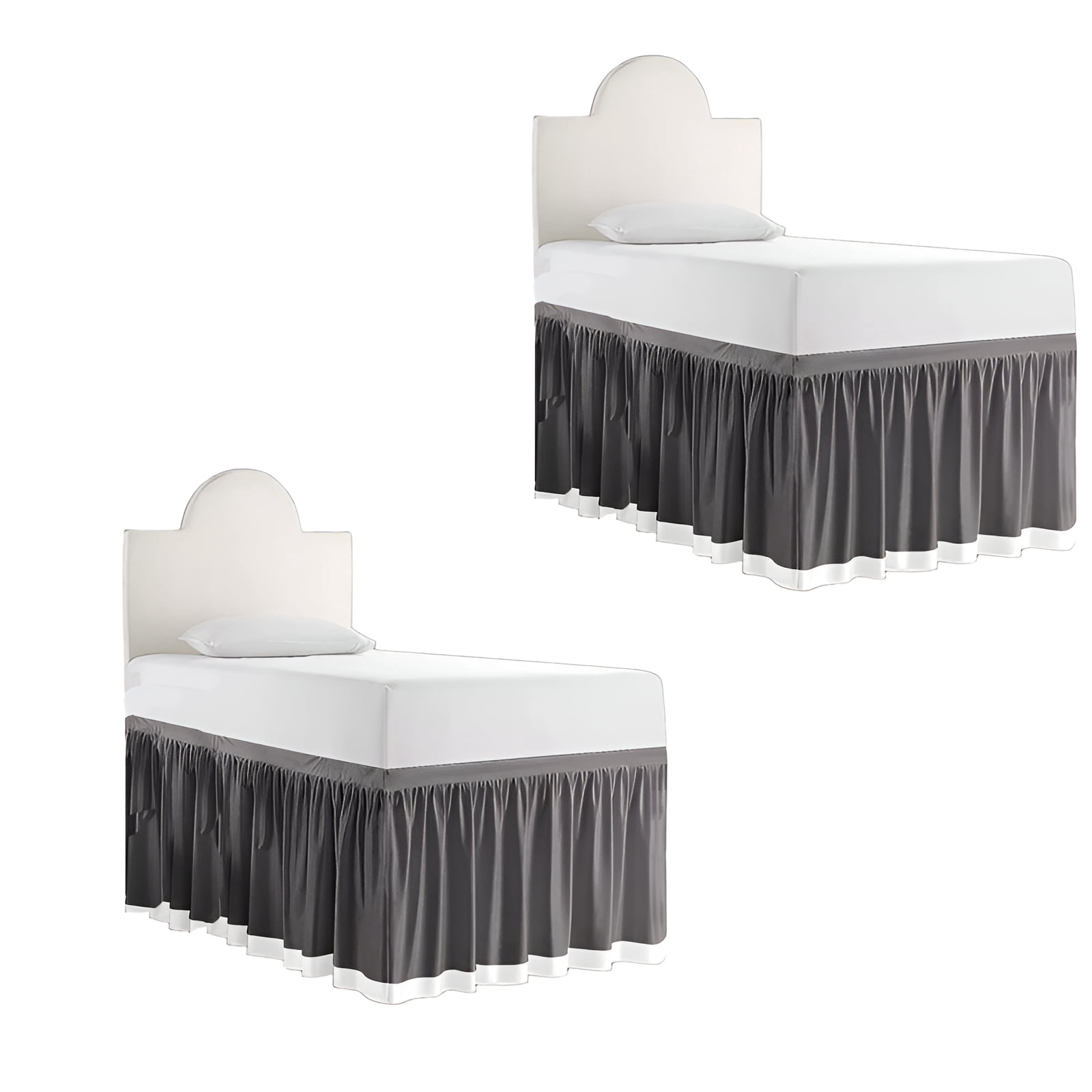 AUQ 2Pcs Bed Skirt Elastic Wrap Dust Ruffle Hide Underbed Wrap Around ...