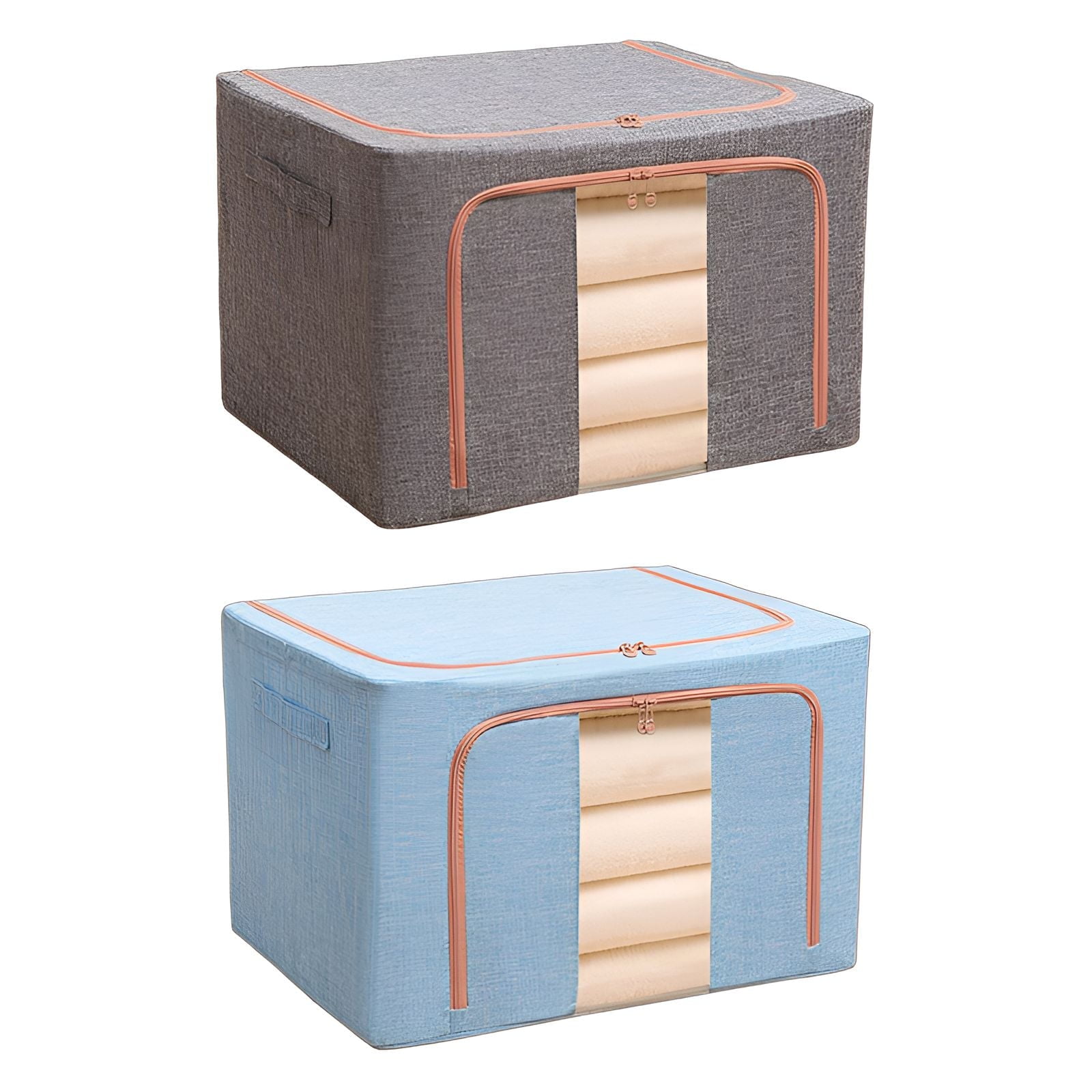 AUQ 2Pcs Blanket Storage,Refined Cotton-Linen Texture Extra Large ...