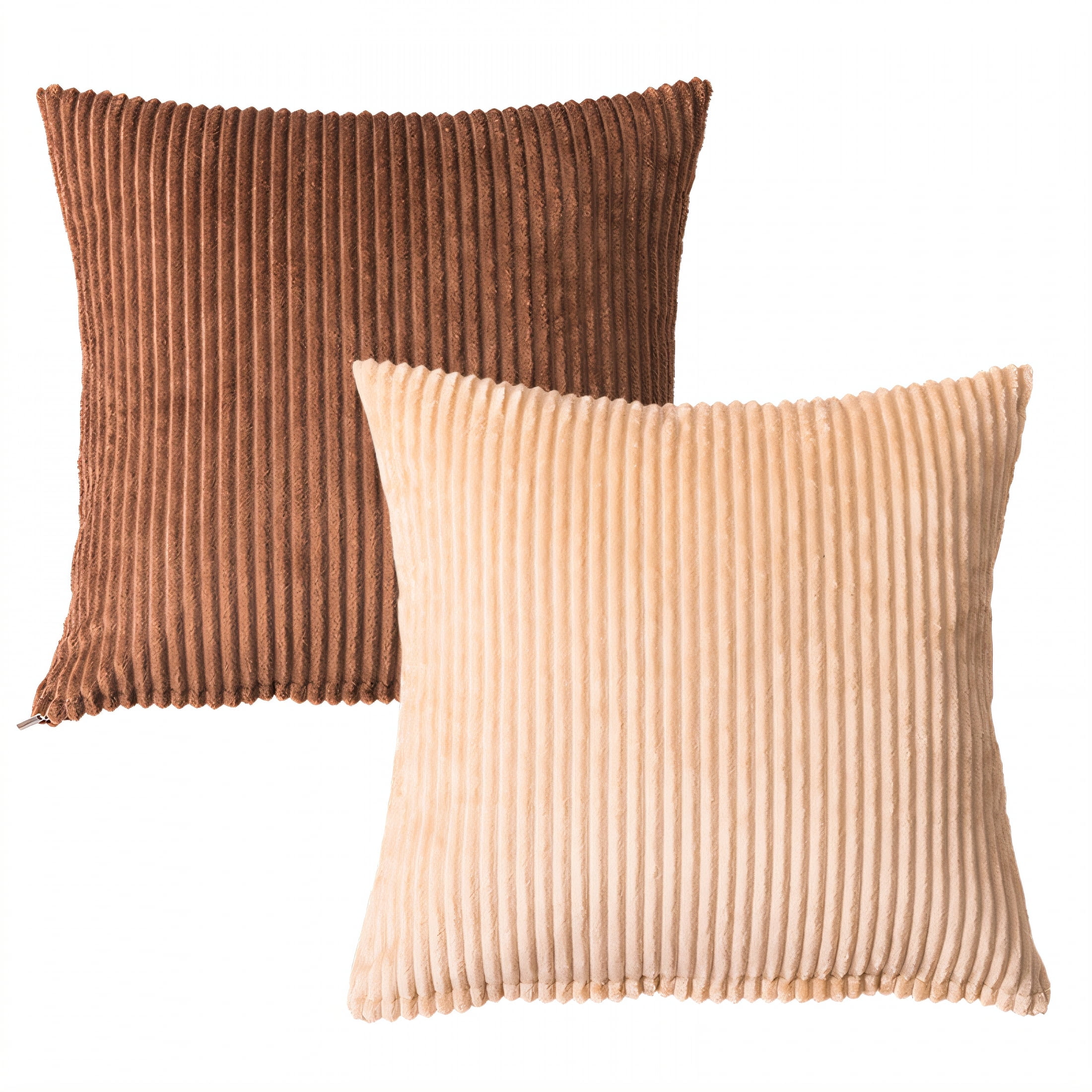 AUQ 2Pcs Decorative Pillow Covers Smooth Touch Throw Pillow Covers 18X18 Hassle-Free Wash Throw ...