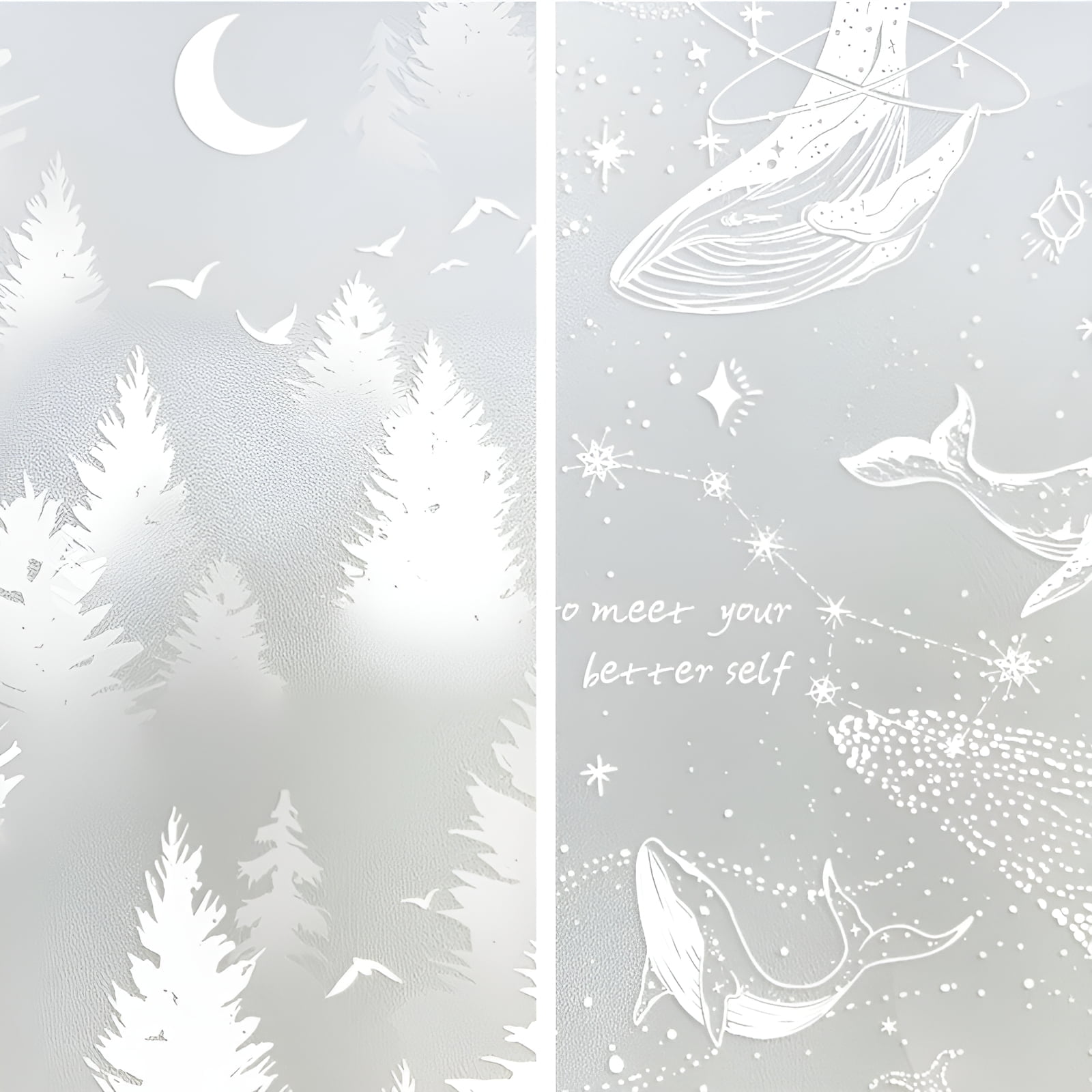 AUQ 2Pcs Frosted Glass Window Film,Electrostatic Attachment Frosted ...