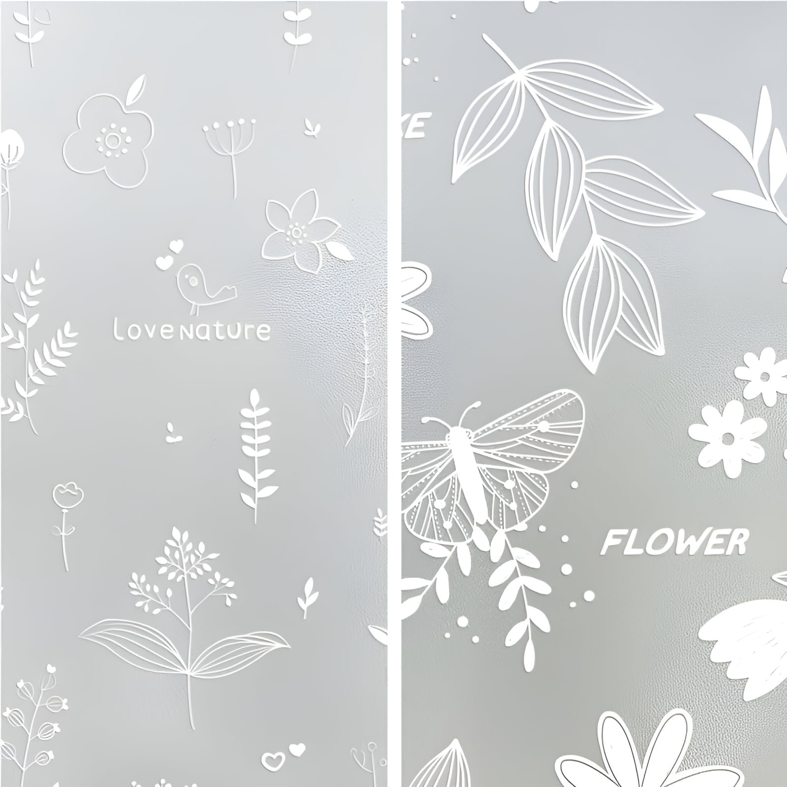 AUQ 2Pcs Frosted Glass Window Film,Electrostatic Attachment Frosted ...