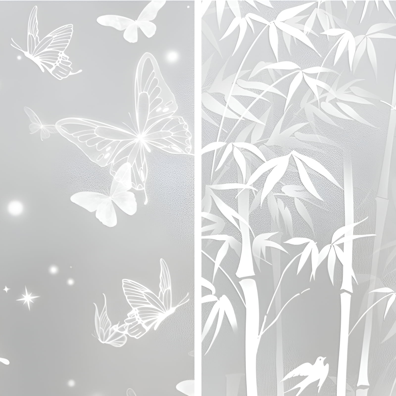 AUQ 2Pcs Frosted Glass Window Film,Night Light Isolation Frosted Window ...