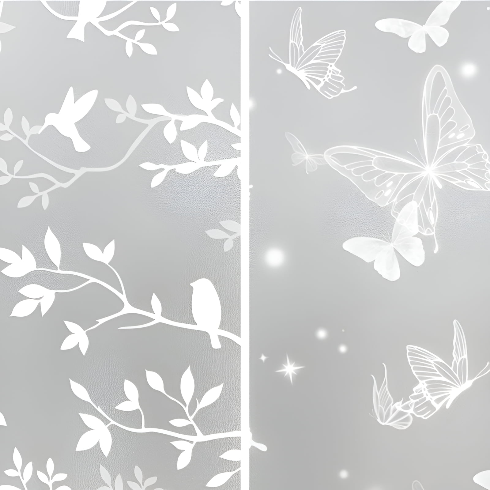 AUQ 2Pcs Frosted Glass Window Film,Night Visibility Block Frosted ...