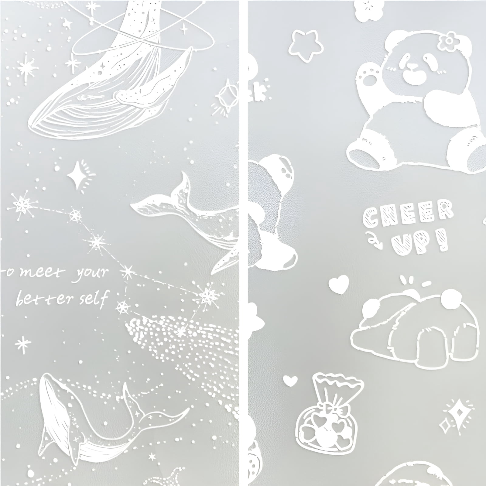 AUQ 2Pcs Frosted Glass Window Film,Night Vision Barrier Frosted Window ...