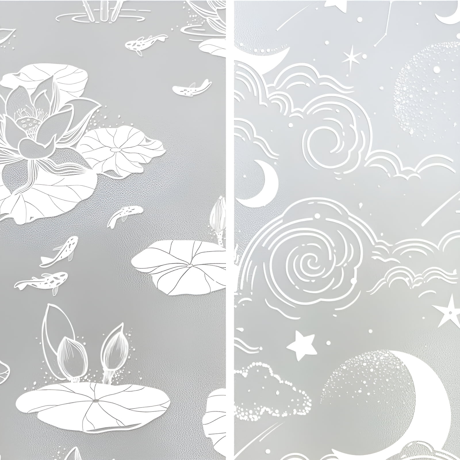 AUQ 2Pcs Frosted Glass Window Film,Nighttime Privacy Frosted Window ...