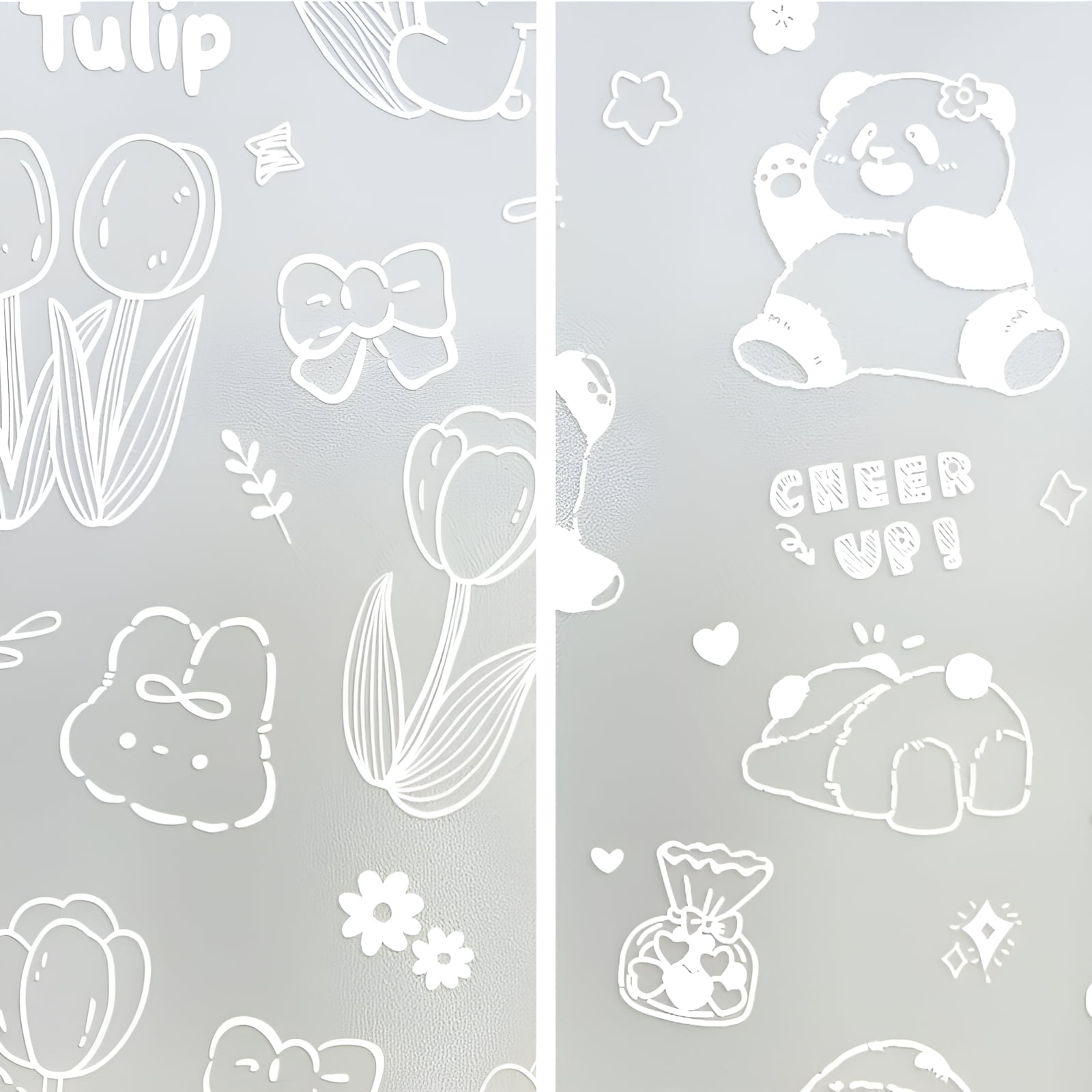 AUQ 2Pcs Frosted Glass Window Film,Transparency with Opacity Frosted ...