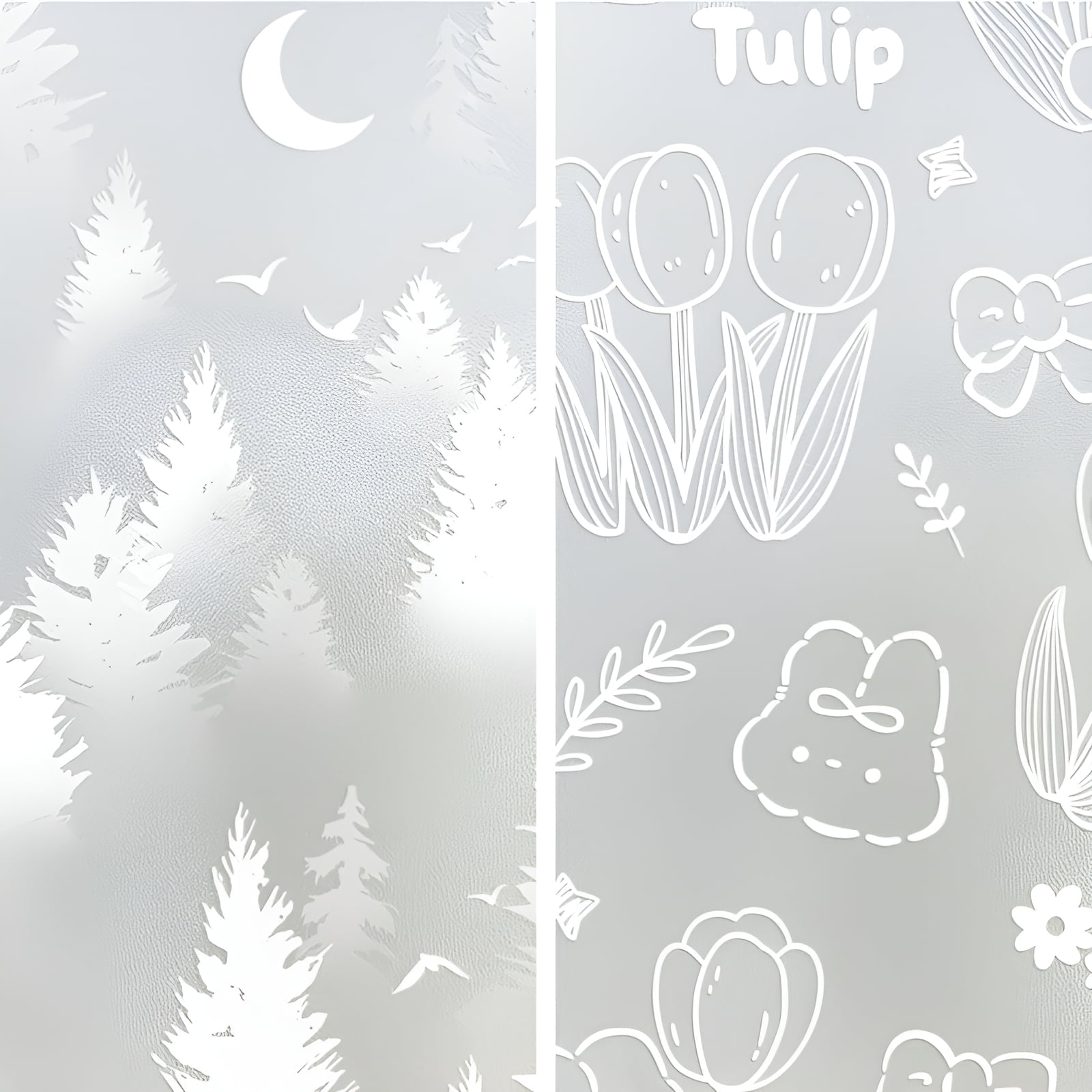 AUQ 2Pcs Frosted Glass Window Film,Water Resistance Hold Frosted Window ...