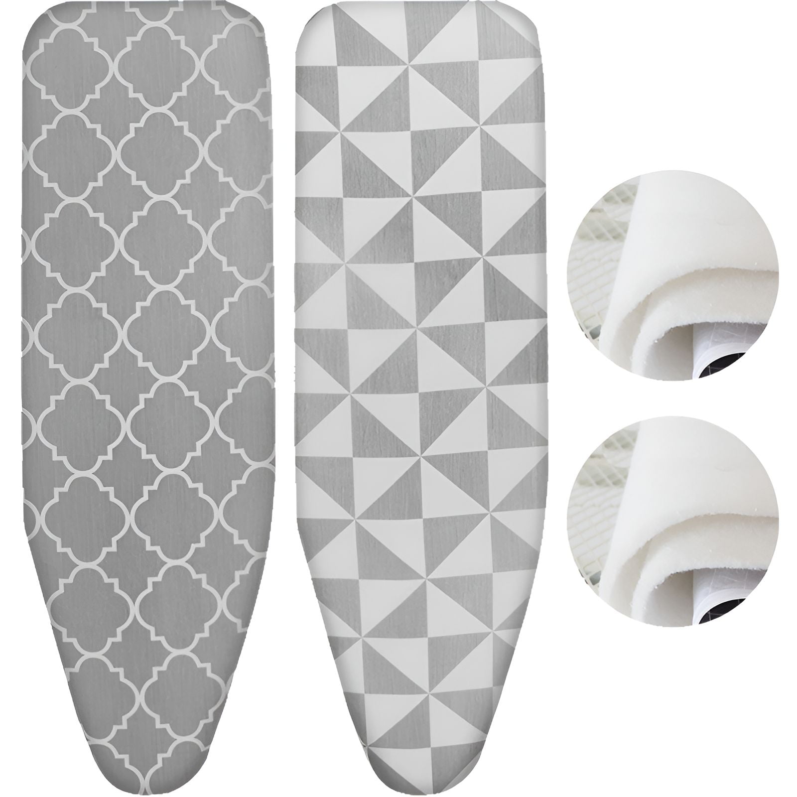 AUQ 2Pcs Ironing Board Cover and Pad,Secure Drawstring Fastening Iron ...