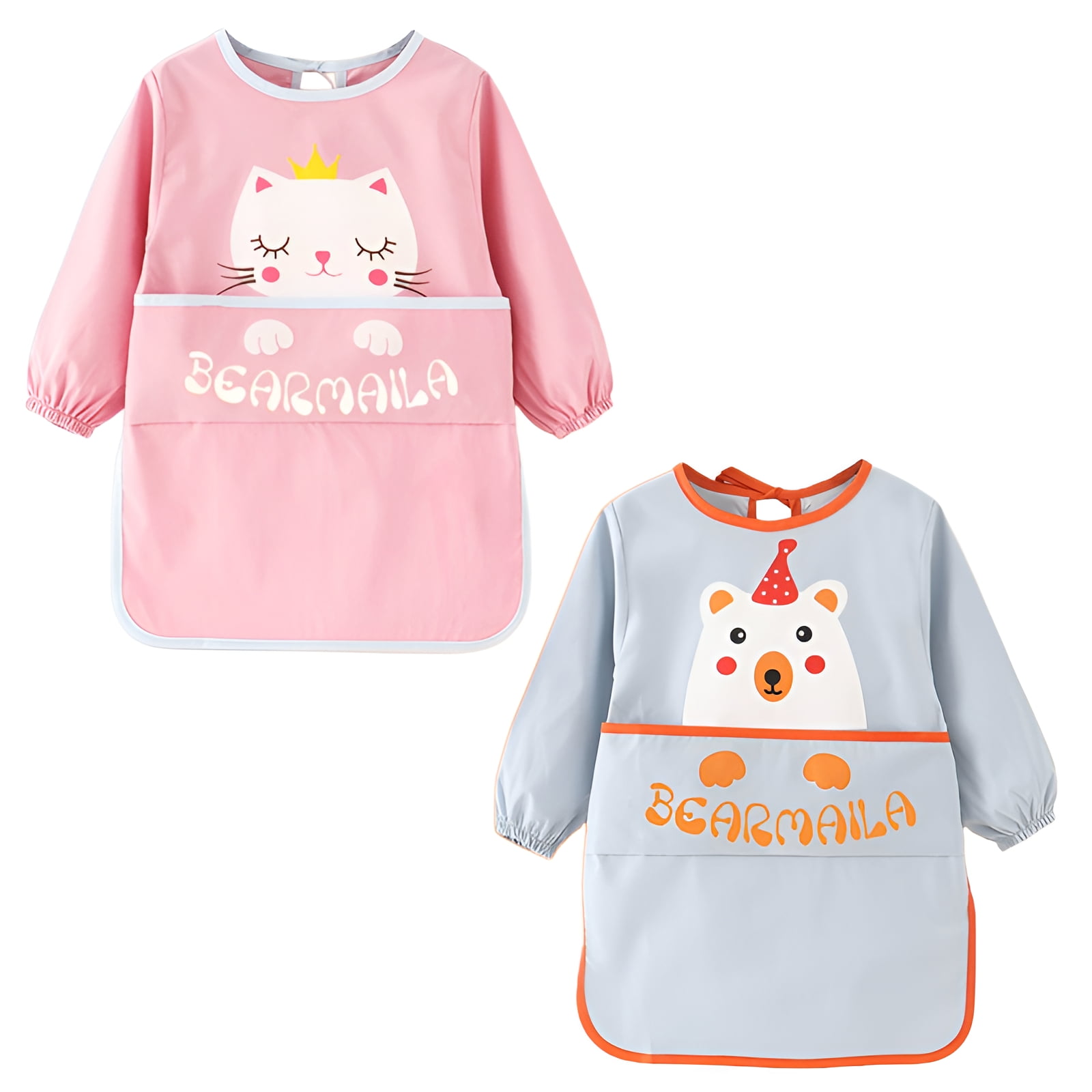 AUQ 2Pcs Kids Apron,Water-Resistant Coating Toddler Apron,Stain ...