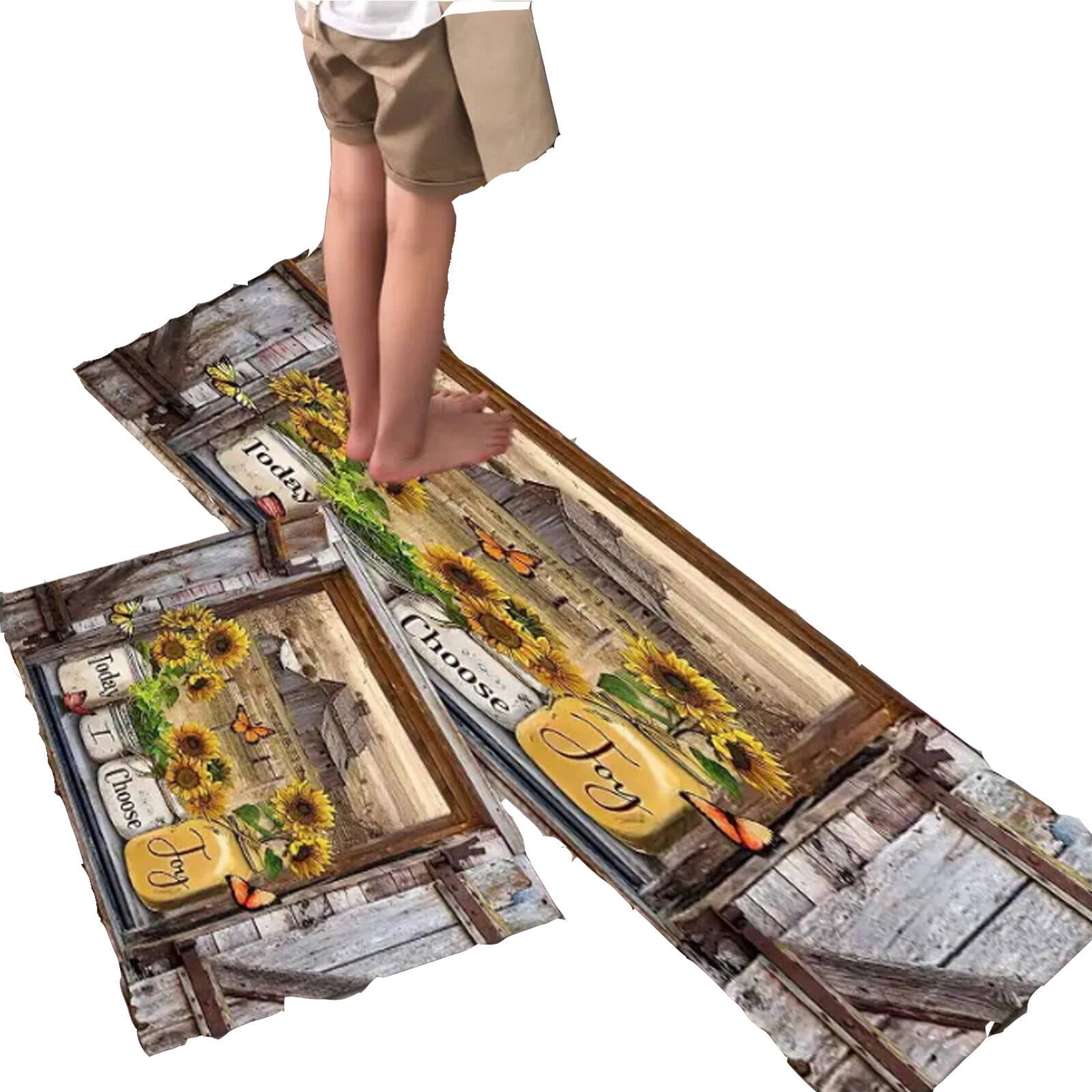 AUQ 2Pcs Kitchen Mat Kitchen Mats,Waterproof and Easy to Clean Kitchen ...