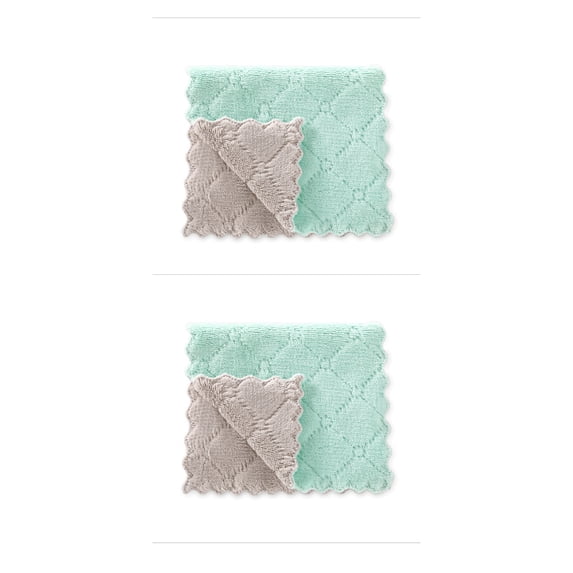 AUQ 2Pcs Kitchen Towels,Super Absorbent Microfiber Cleaning Cloth,Quick ...