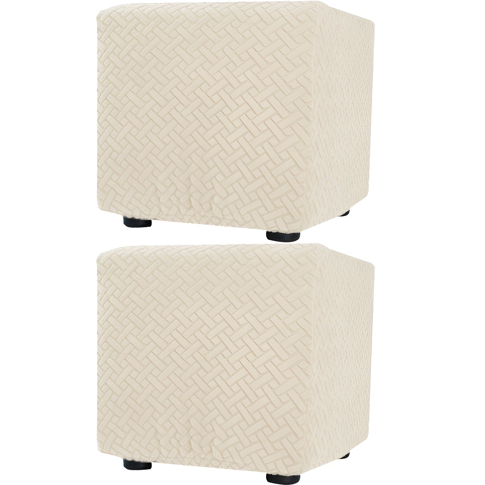 AUQ 2Pcs Ottoman Cover,All-Round Protection Ottoman Cover Square ...