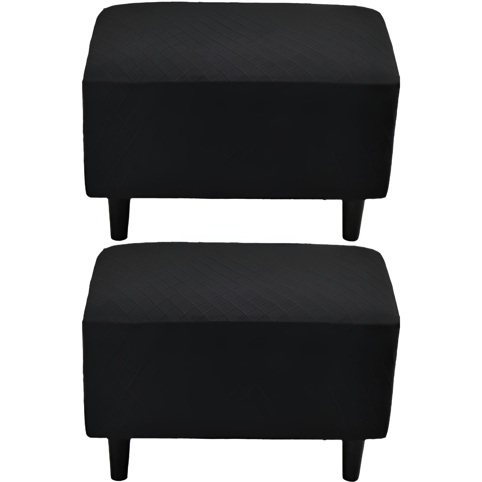 AUQ 2Pcs Ottoman Cover,Breathable Rectangle Footstool Cover,Maintains ...