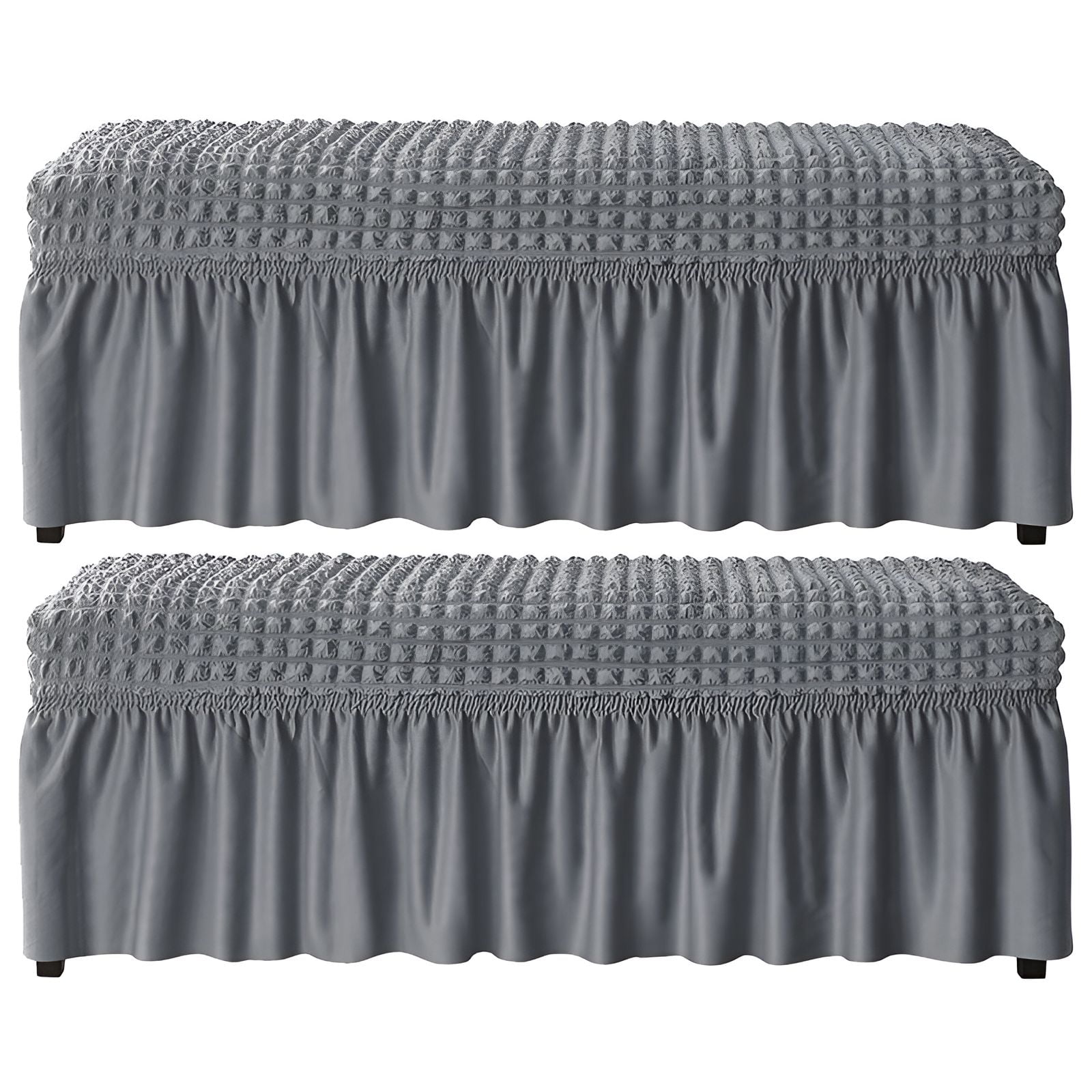 AUQ 2Pcs Ottoman Cover,Dust & Scratch Resistant Rectangle Footstool ...